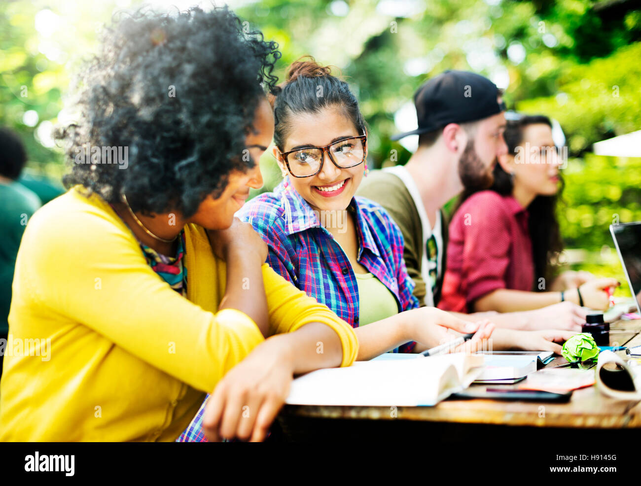 Diverse People Studying Students Campus Concept Stock Photo - Alamy