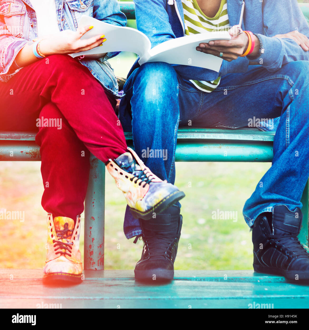 People Friendship Reading Explaining Togetherness Concept Stock Photo ...