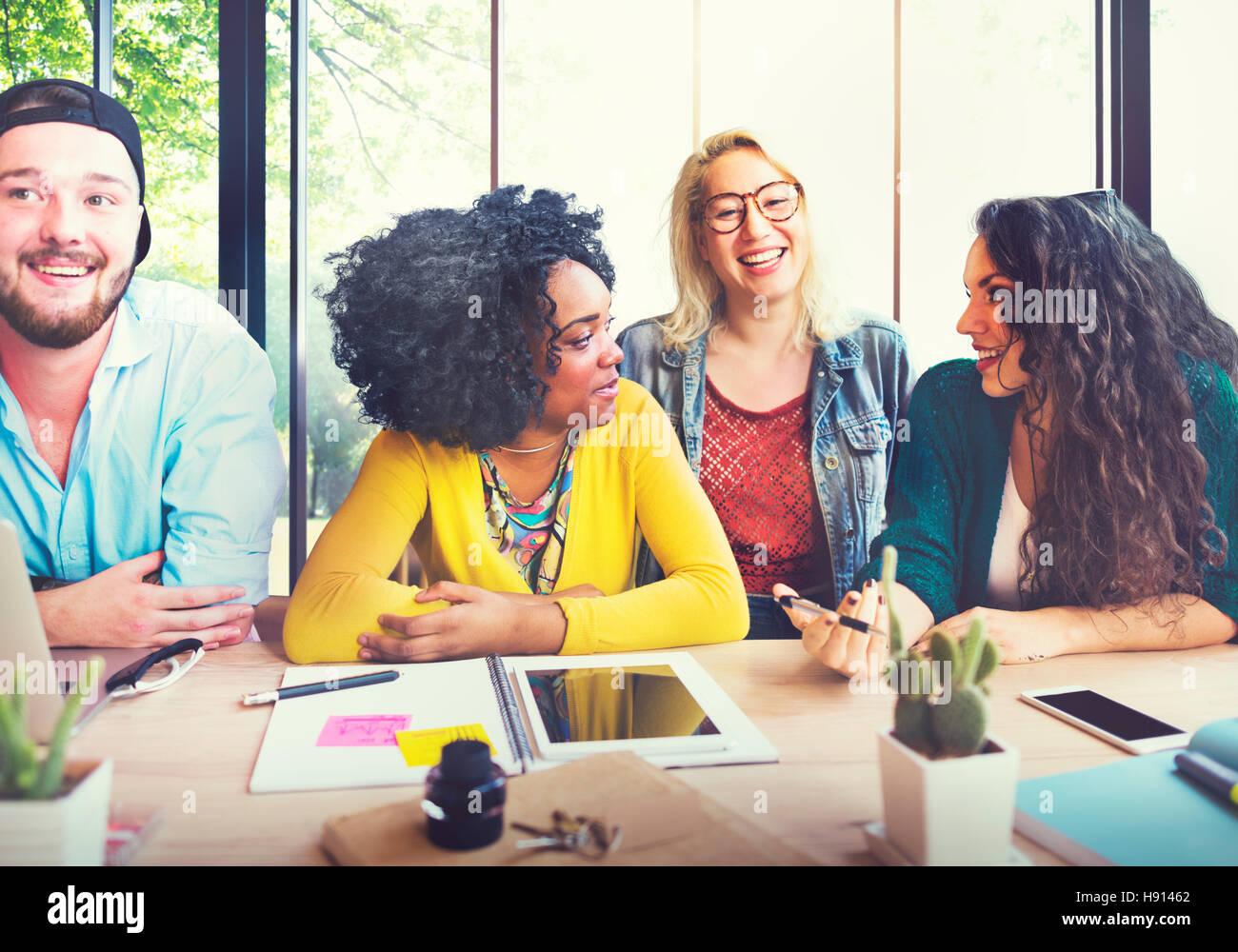 Diversity Friends Team Brainstorming Community Concept Stock Photo - Alamy