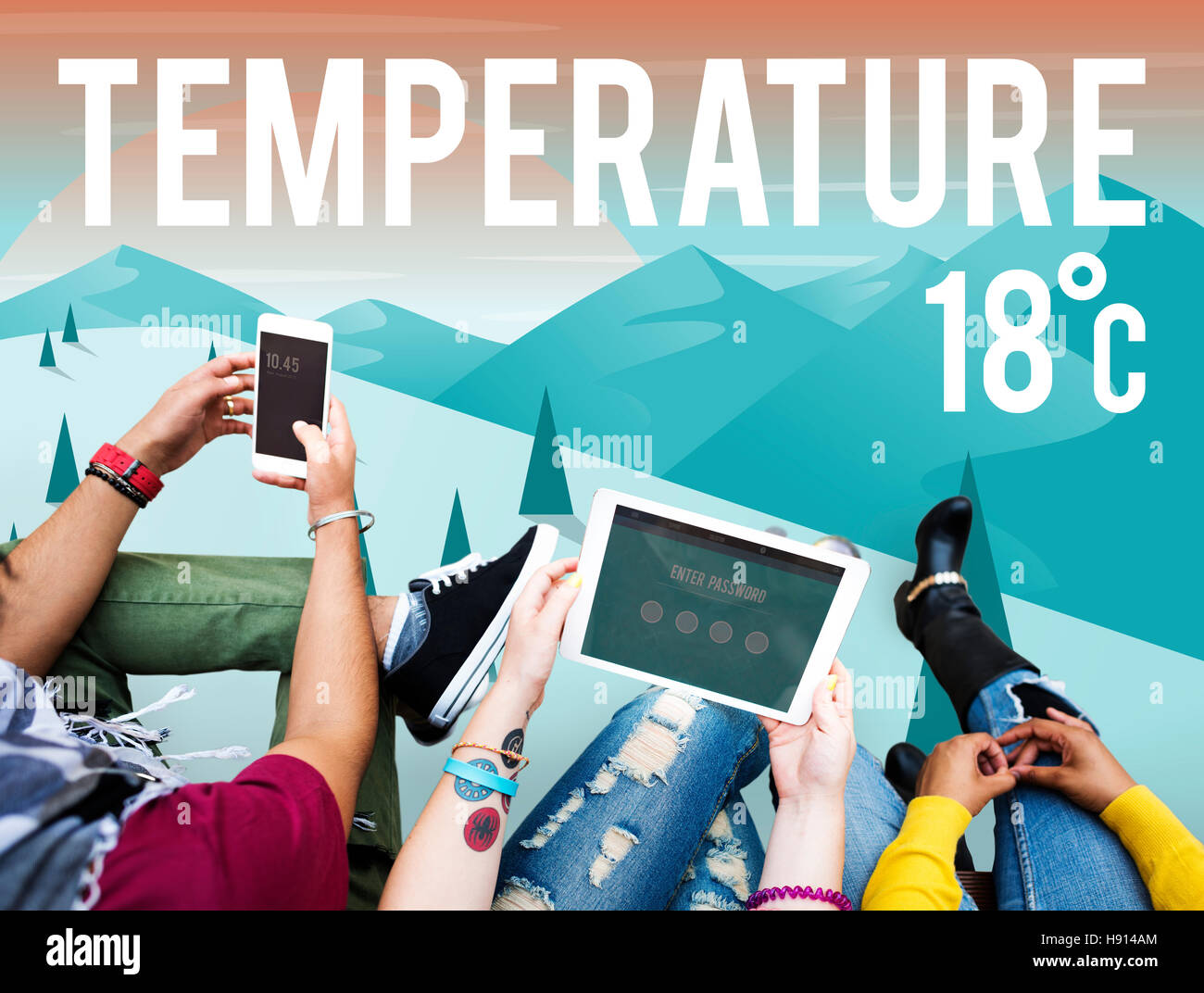 Weather Update Temperature Forecast News Meteorology Concept Stock ...