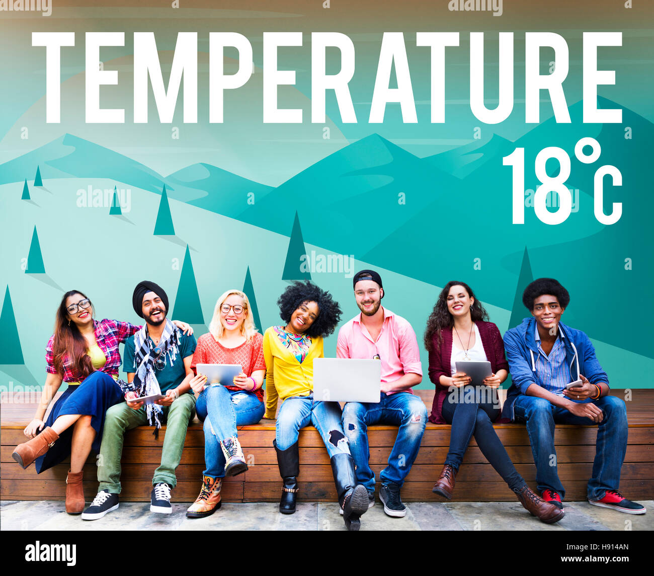 Weather Update Temperature Forecast News Meteorology Concept Stock ...