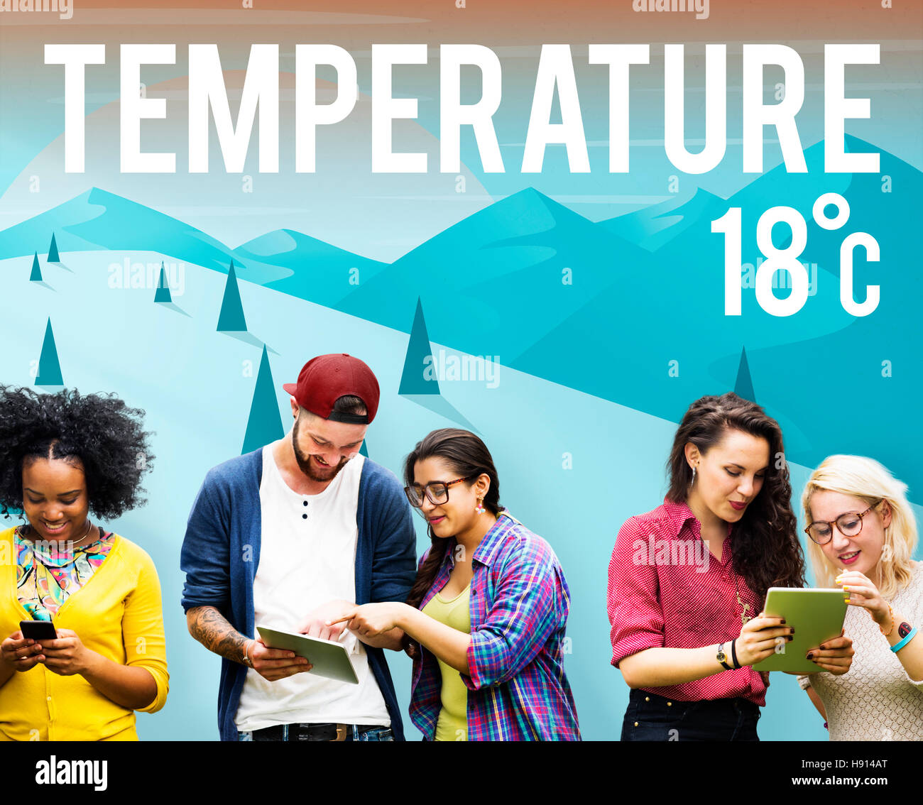 Weather Update Temperature Forecast News Meteorology Concept Stock ...