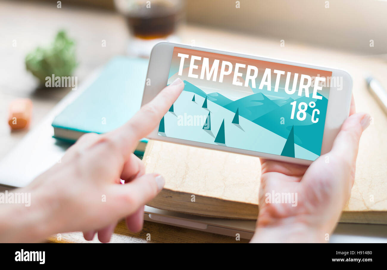 Weather Update Temperature Forecast News Meteorology Concept Stock ...