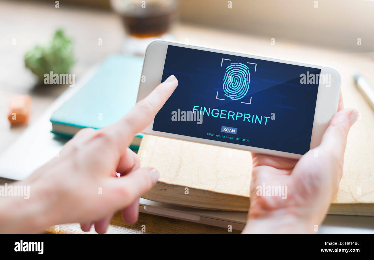 Fingerprint Technology Futuristic Coding Digital Concept Stock Photo ...