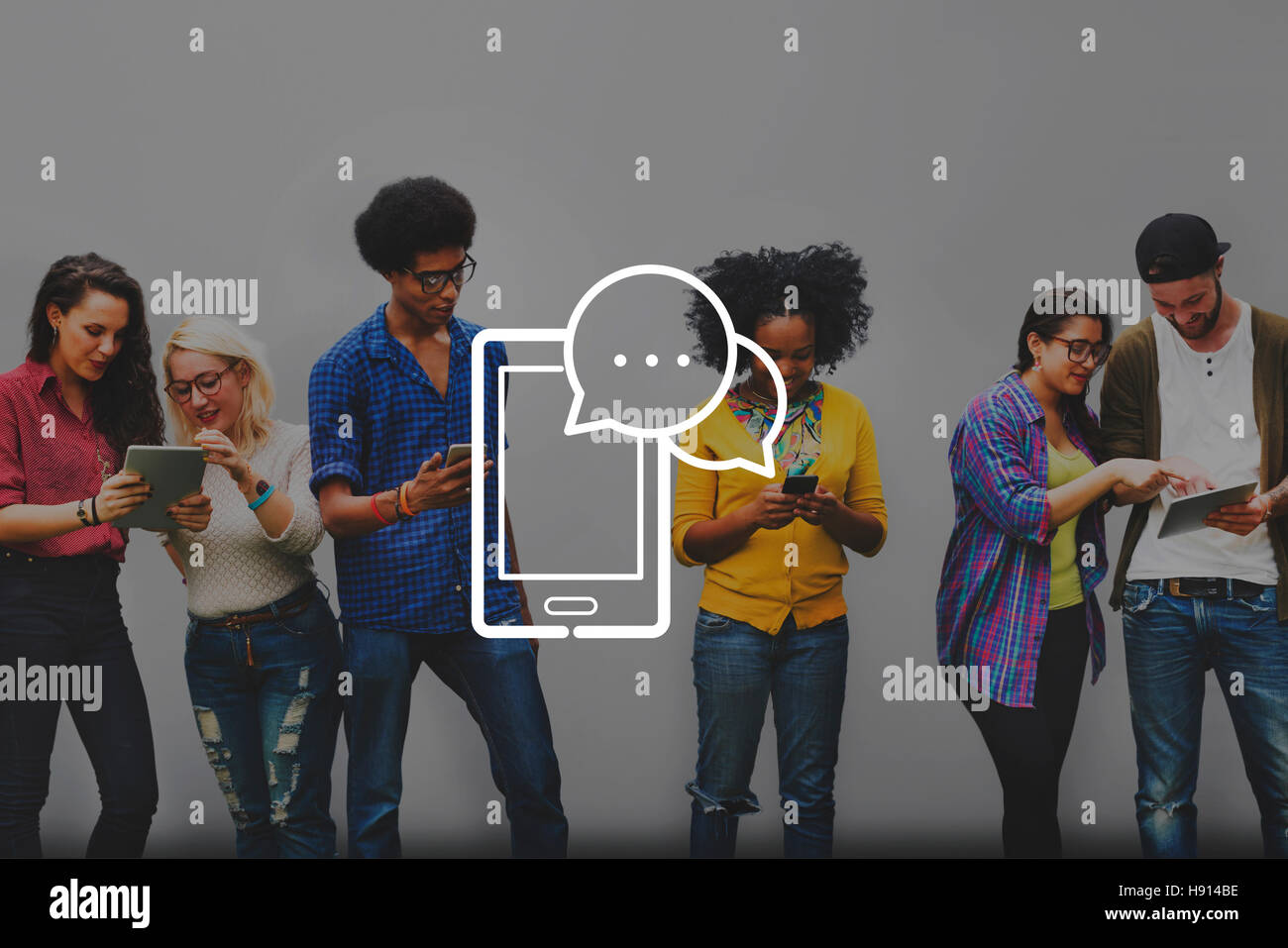 Digital Devices Internet Connection Communication Concept Stock Photo ...