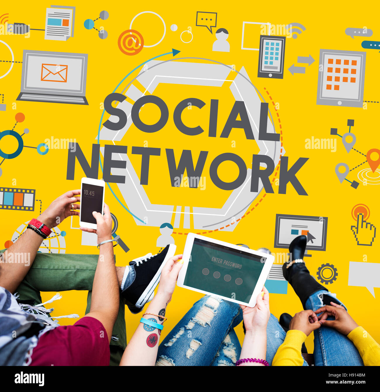 Social Network Communication Media Technology Concept Stock Photo - Alamy