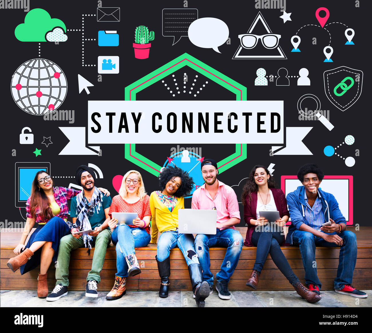 Stay Connected Social Media Technology Innovation Concept Stock Photo ...