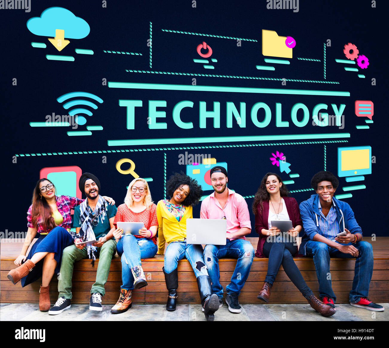 Technology Modern Device Connection Network Concept Stock Photo - Alamy