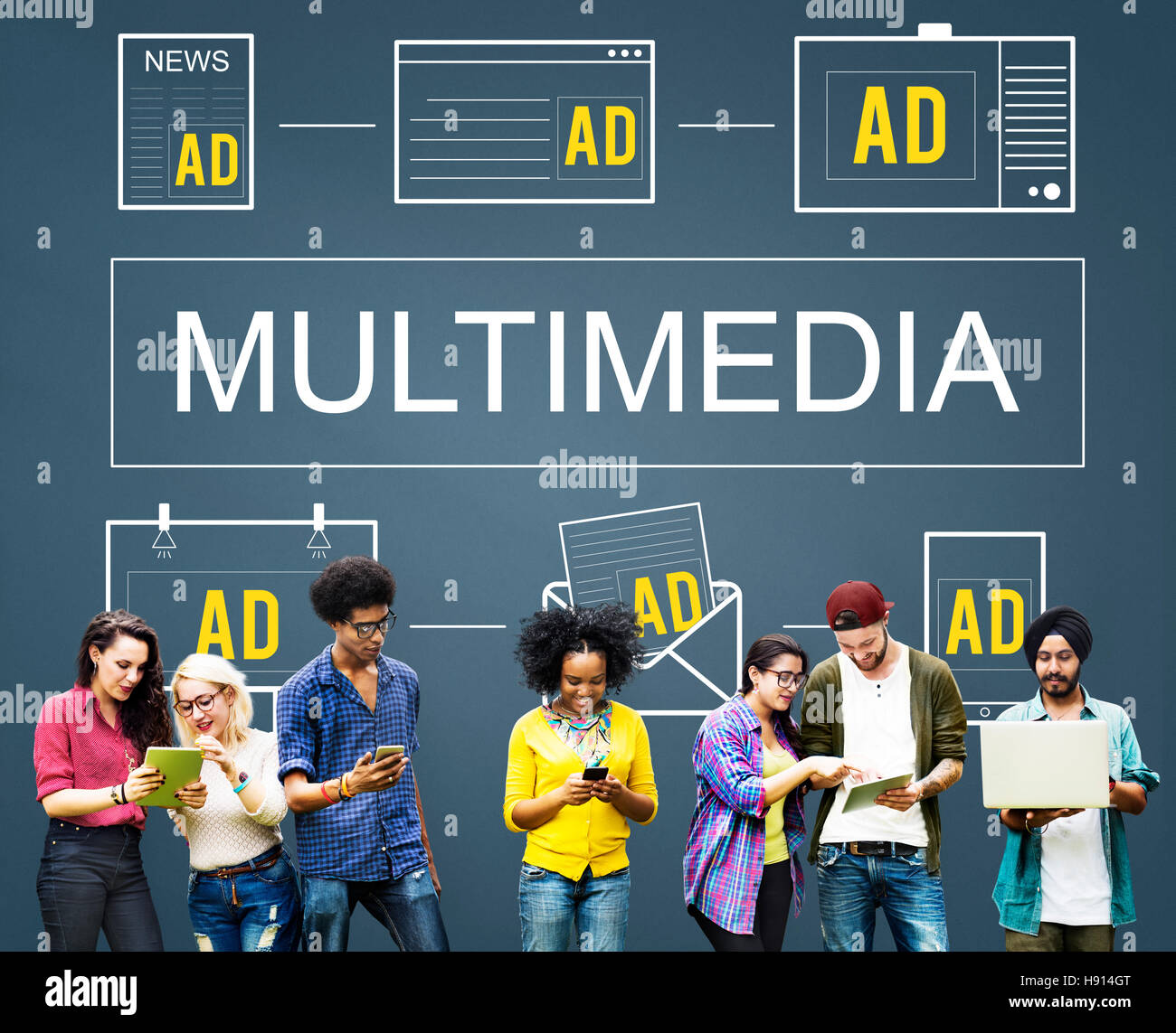 Multimedia Media Entertainment Communication Connection Concept Stock ...