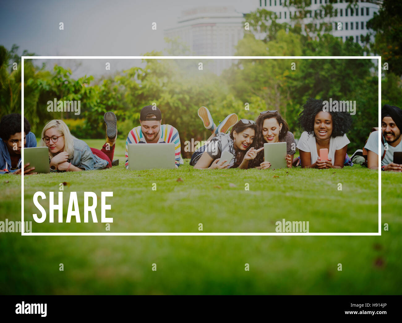 Share Sharing Communication Connection Social Concept Stock Photo - Alamy