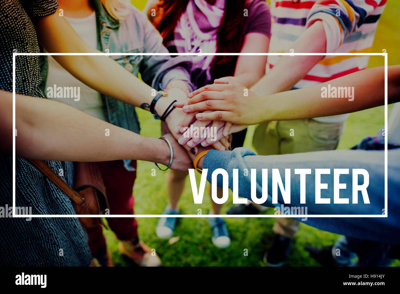 Volunteer Charity Helping Hands Give Concept Stock Photo - Alamy