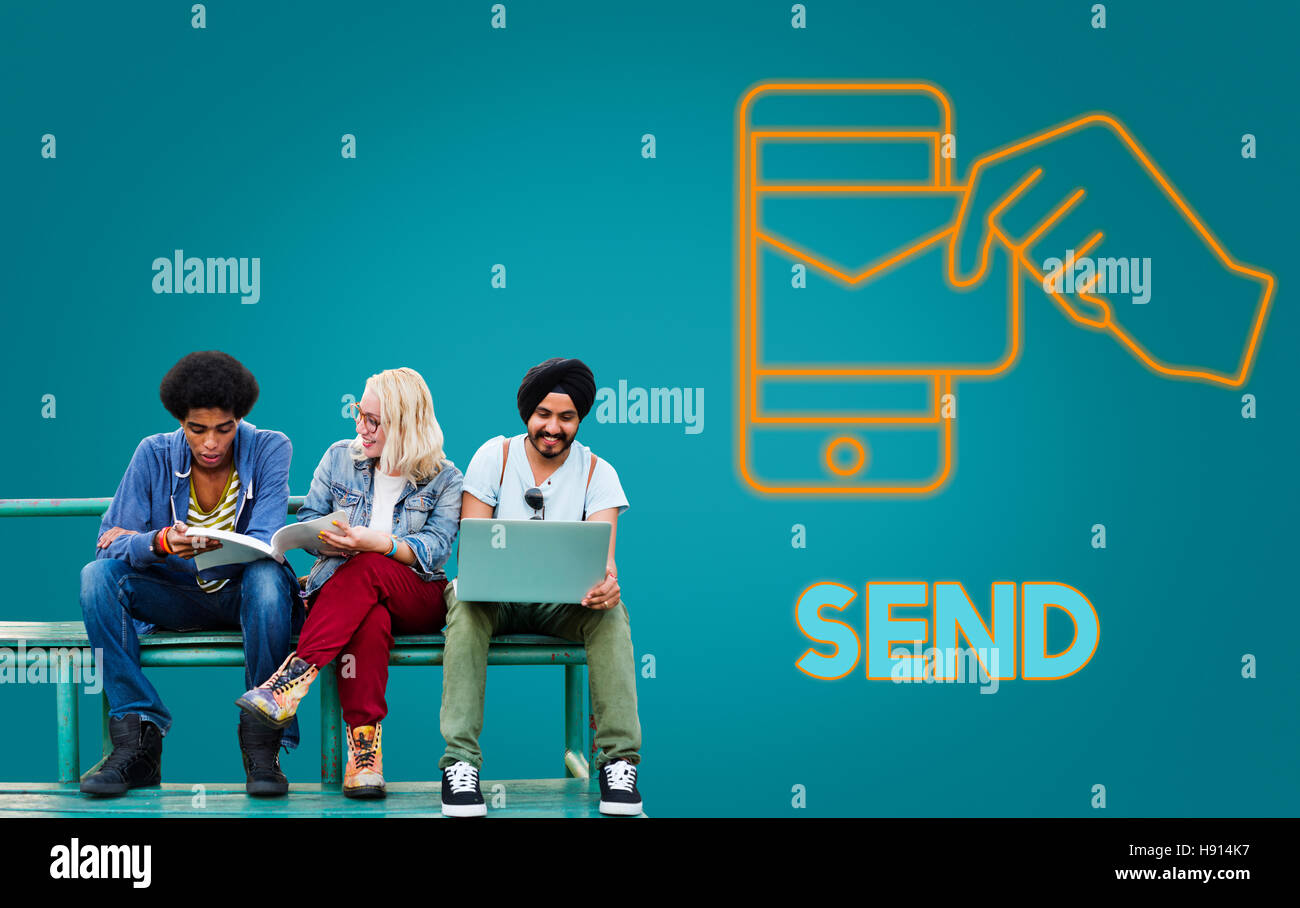 Electronic Mail Technology Email Graphic Concept Stock Photo - Alamy