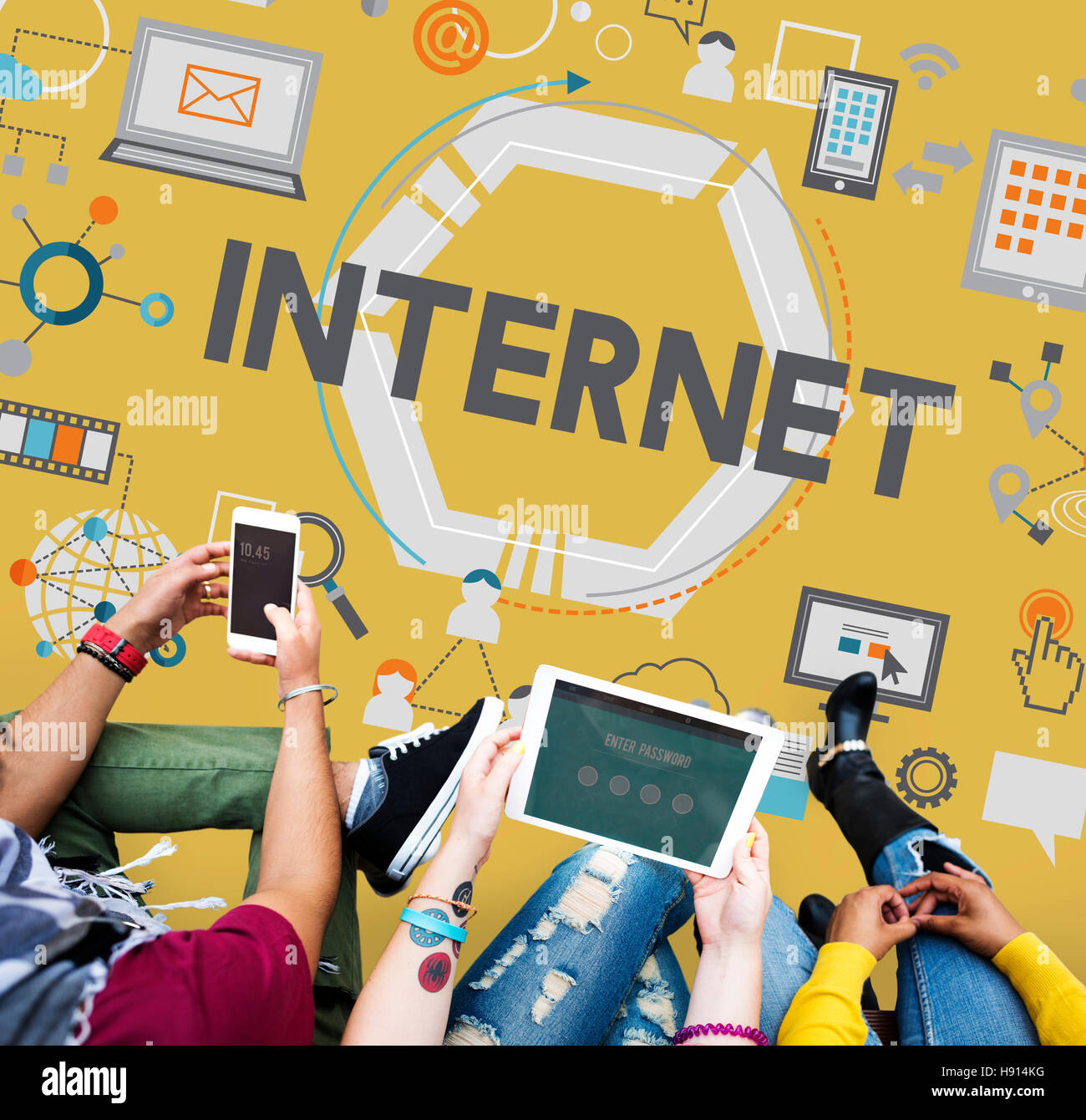 Internet Global Communication Connection Data Concept Stock Photo - Alamy