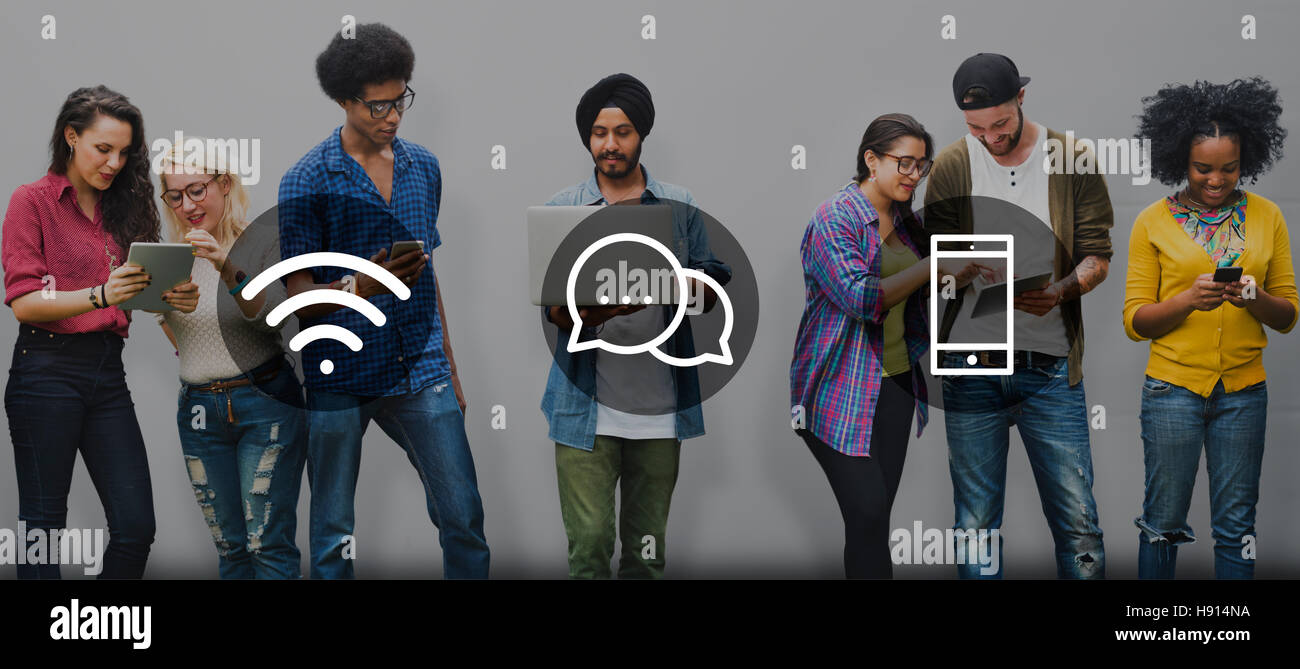 Wireless Technology Online Messaging Communication Concept Stock Photo ...