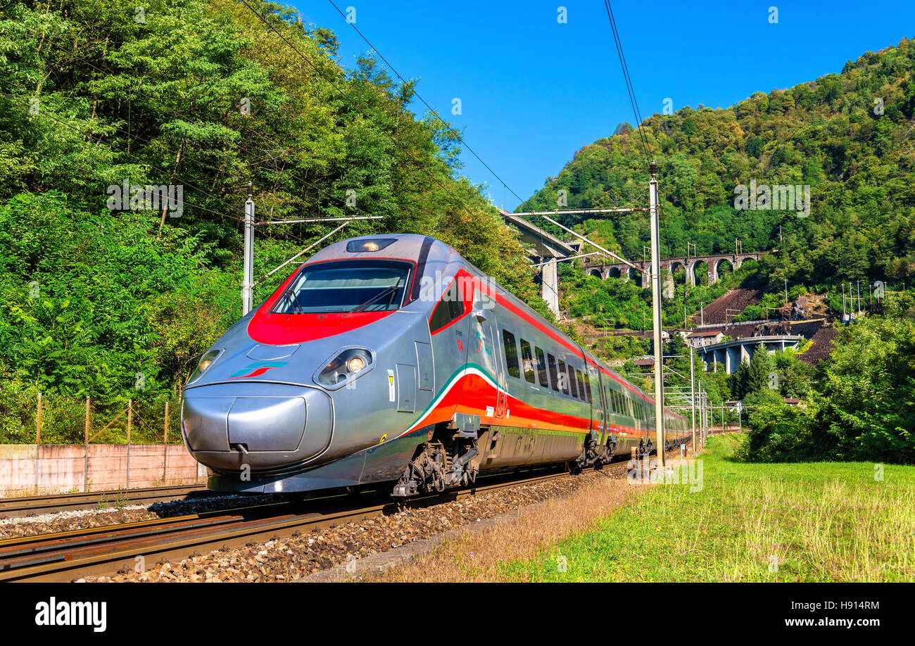 Alstom tilting high-speed train on the Gotthard railway Stock Photo - Alamy