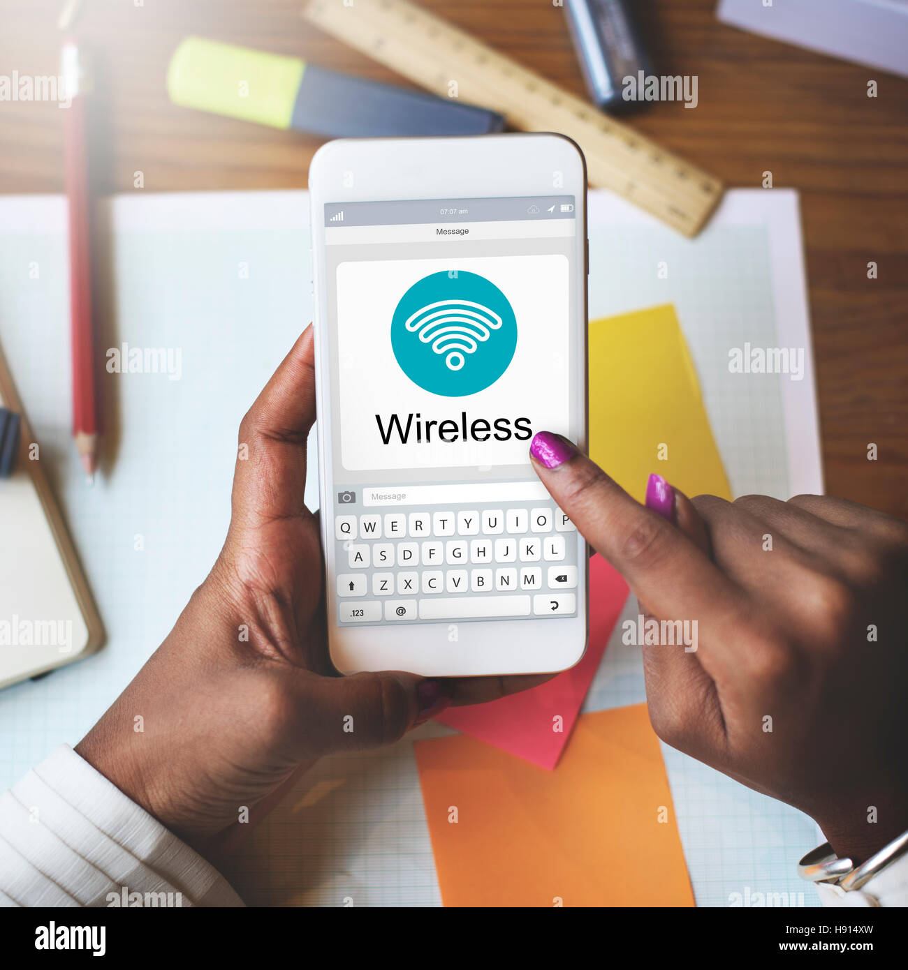 Connecting Internet Network Wifi Concept Stock Photo - Alamy