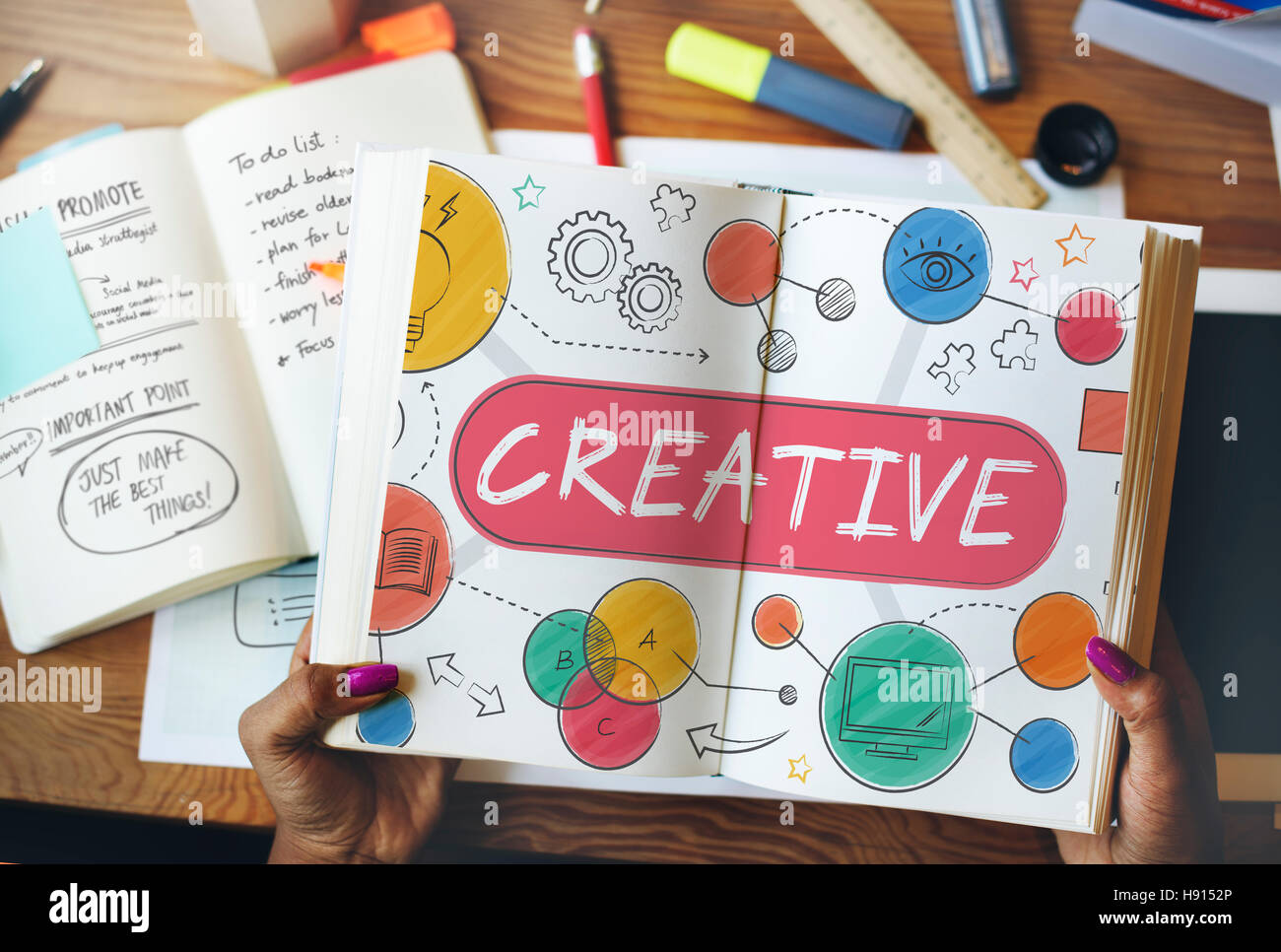 Creative Innovation Ideas Process Drawing Concept Stock Photo - Alamy
