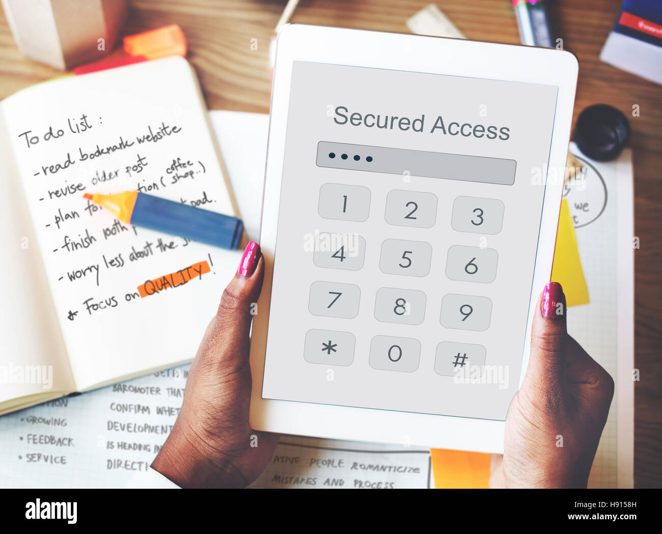 Log in Secured Access Verify Identity Password Concept Stock Photo - Alamy