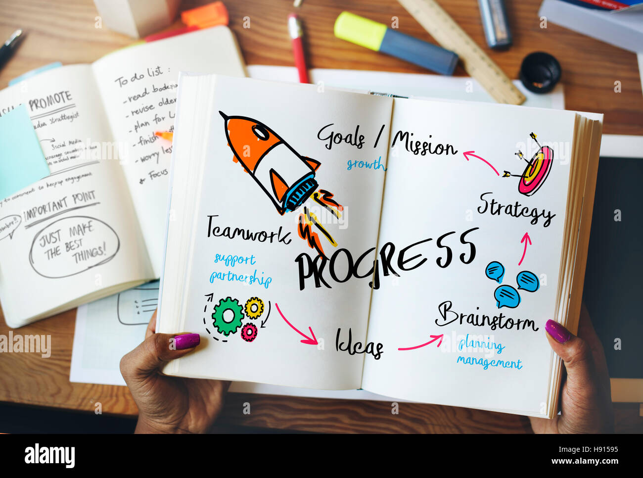 New Business Achievement Organization Progress Concept Stock Photo - Alamy