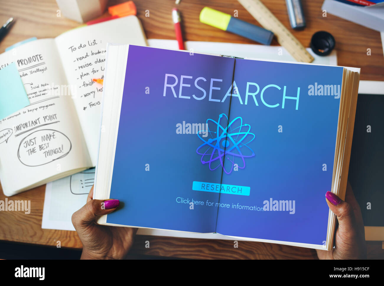 Research Discovery Education Information Concept Stock Photo - Alamy