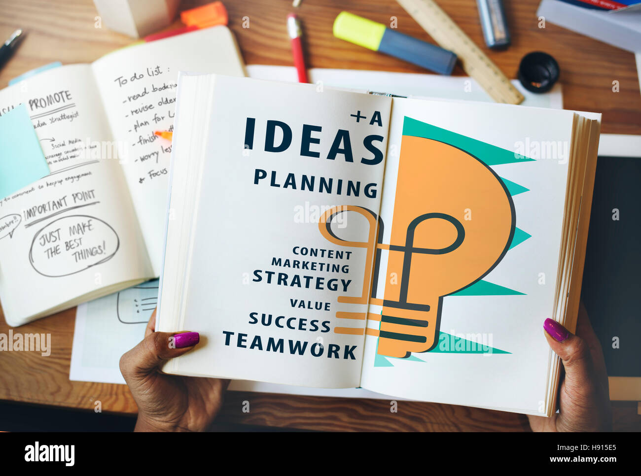 Ideas Idea Vision Design Plan Objective Mission Concept Stock Photo - Alamy