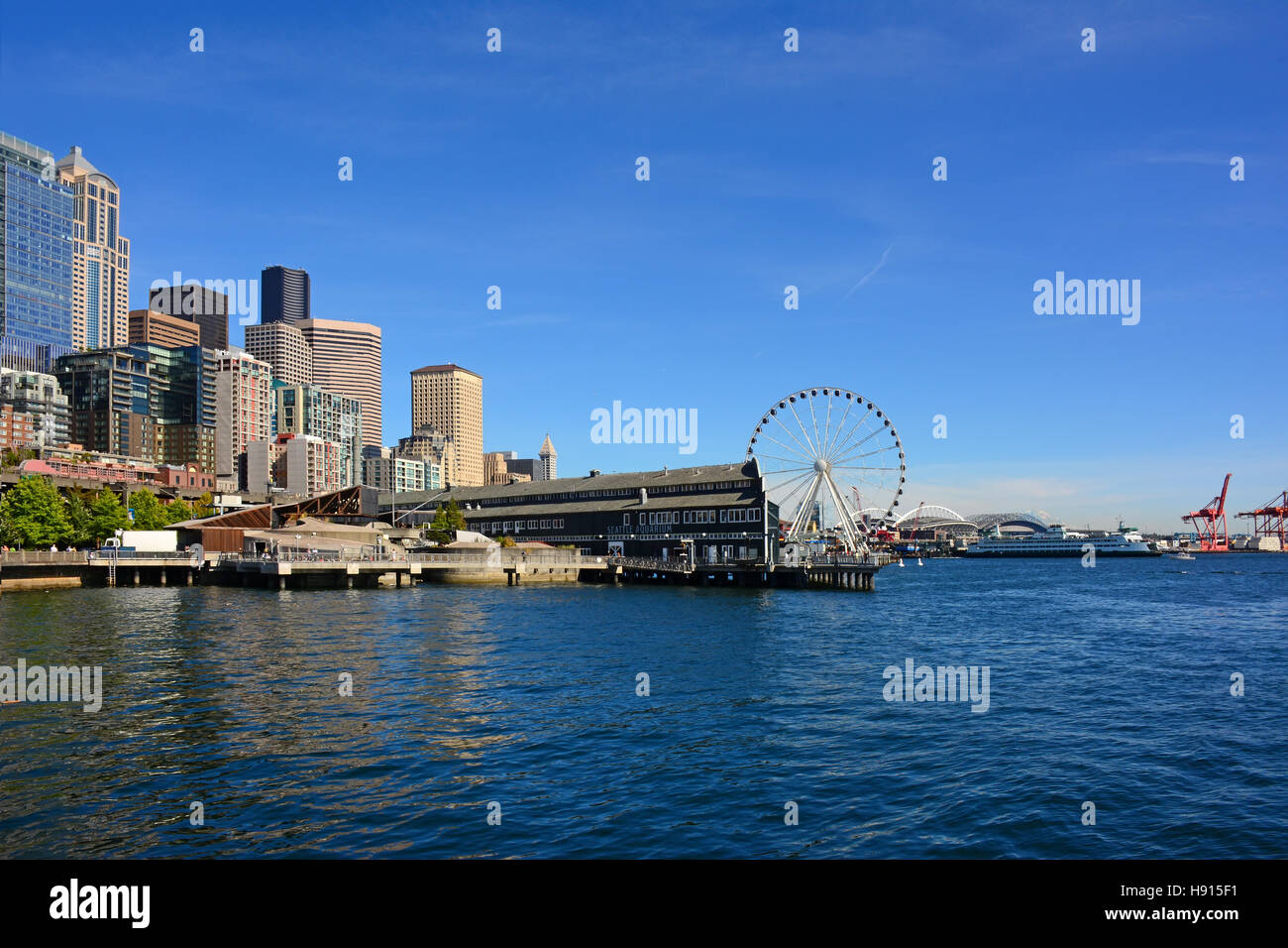 Seattle downtown and piers, Washington, USA Stock Photo - Alamy