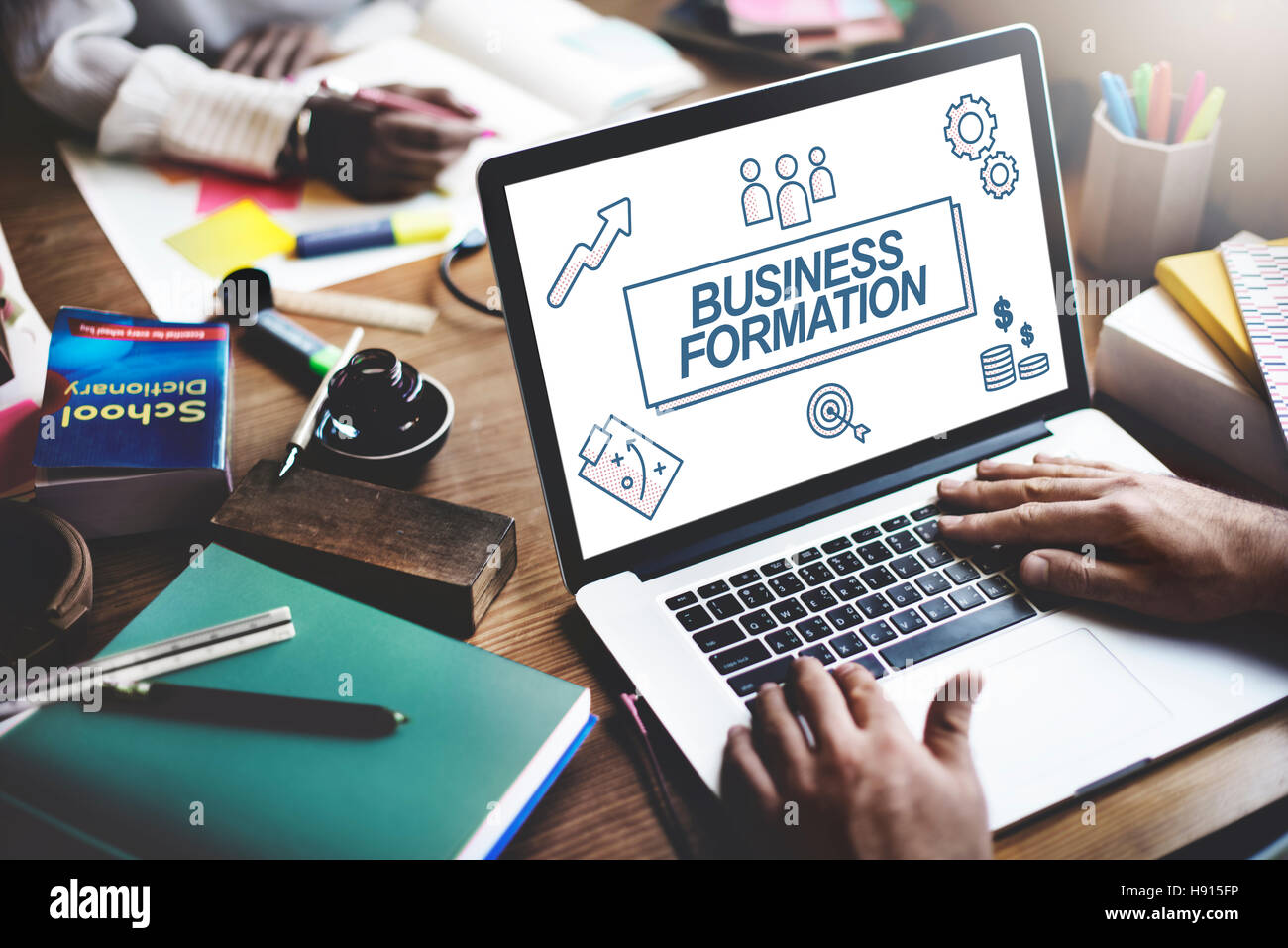 Business Formation Network Target Icons Graphic Concept Stock Photo - Alamy