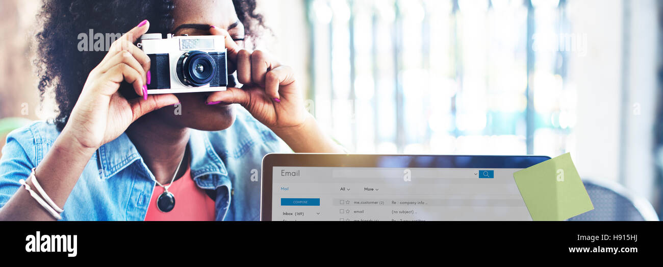 Photograph Email Computer Digital Correspondence Concept Stock Photo ...