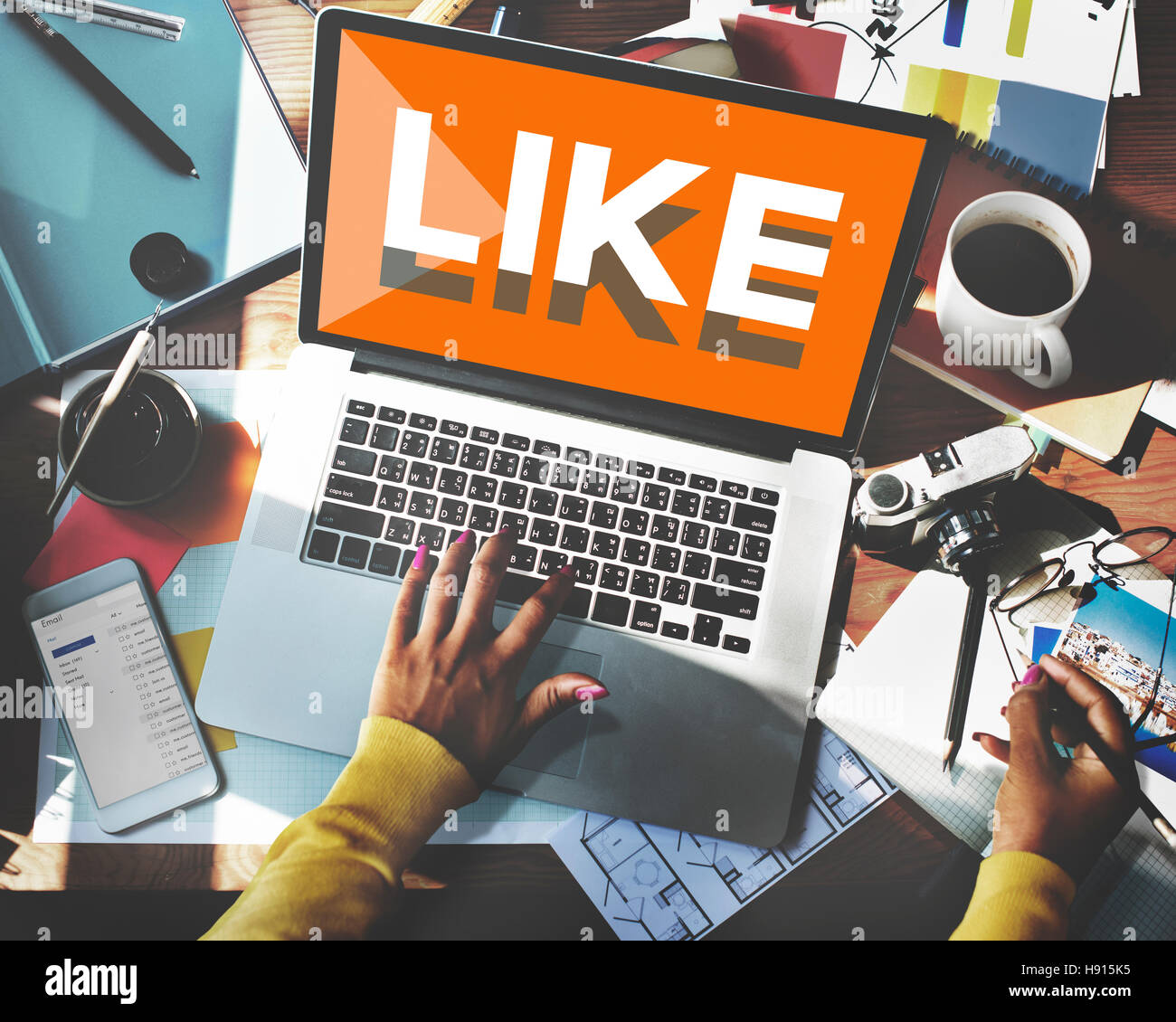 Browsing Network Internet Like Social Media Concept Stock Photo - Alamy