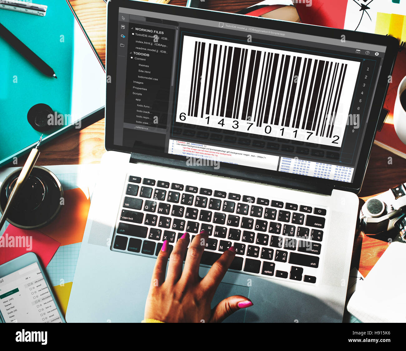 Bar Code Encryption Interface Coding Concept Stock Photo - Alamy