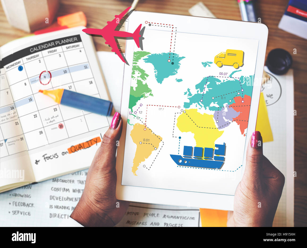 Travel Travelling Map Route Journey Concept Stock Photo - Alamy