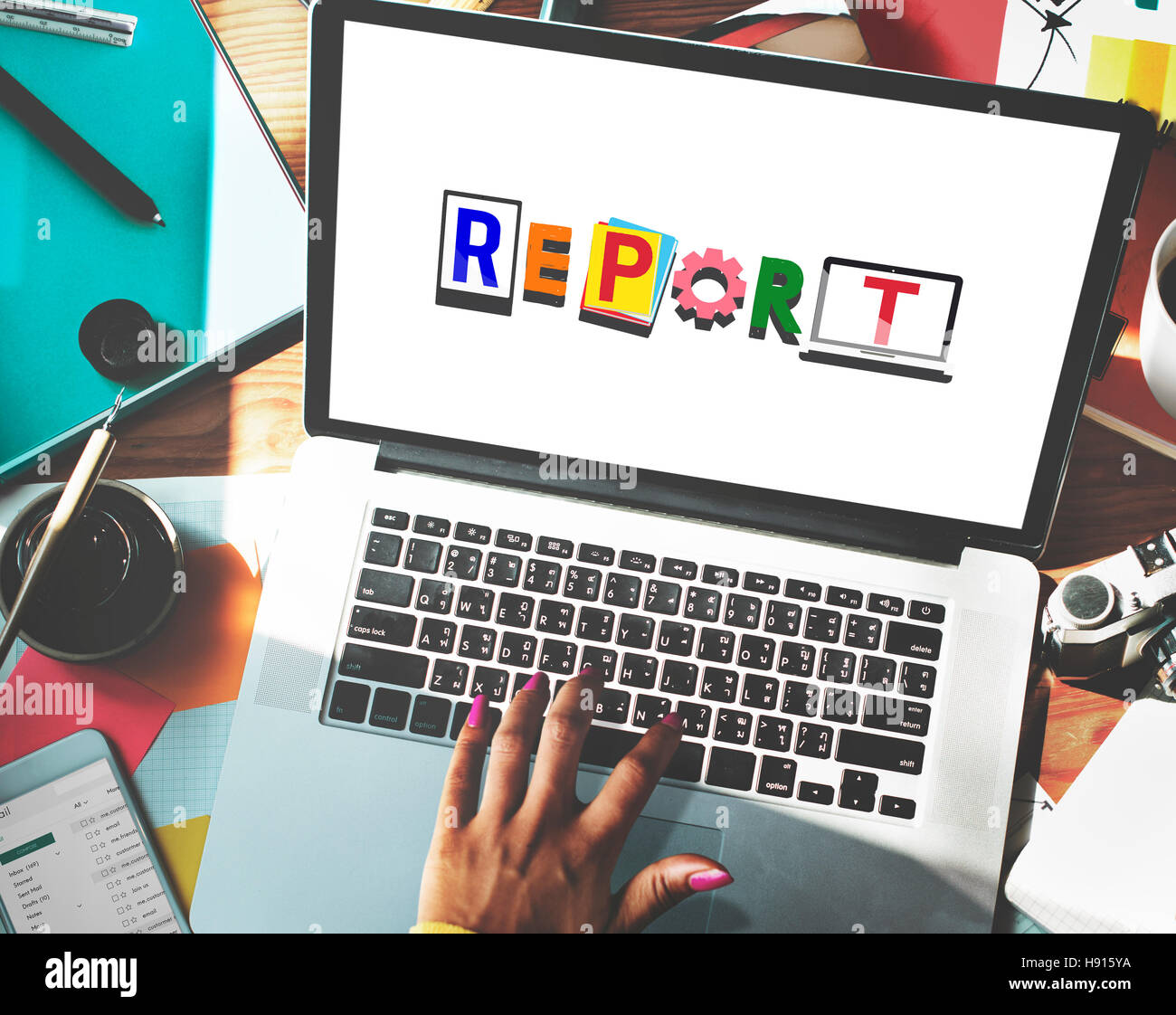 Report Information Research Management Concept Stock Photo - Alamy