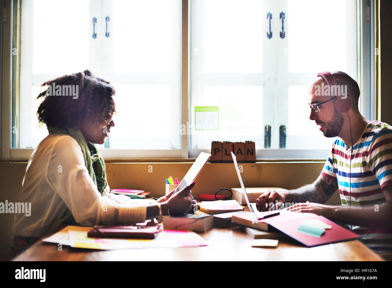 Team Partner Communication Connection Devices Concept Stock Photo - Alamy