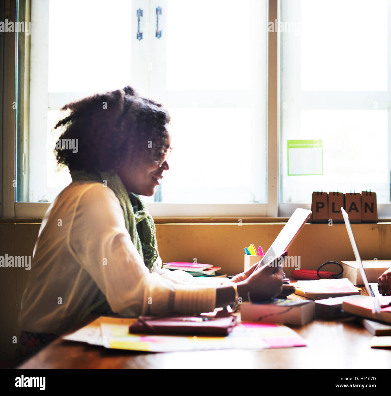 Woman Connection Computer Networking Wireless Concept Stock Photo - Alamy