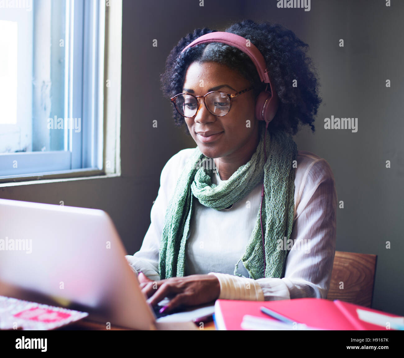 Listening Audio Communication Technology Chilling Concept Stock Photo ...