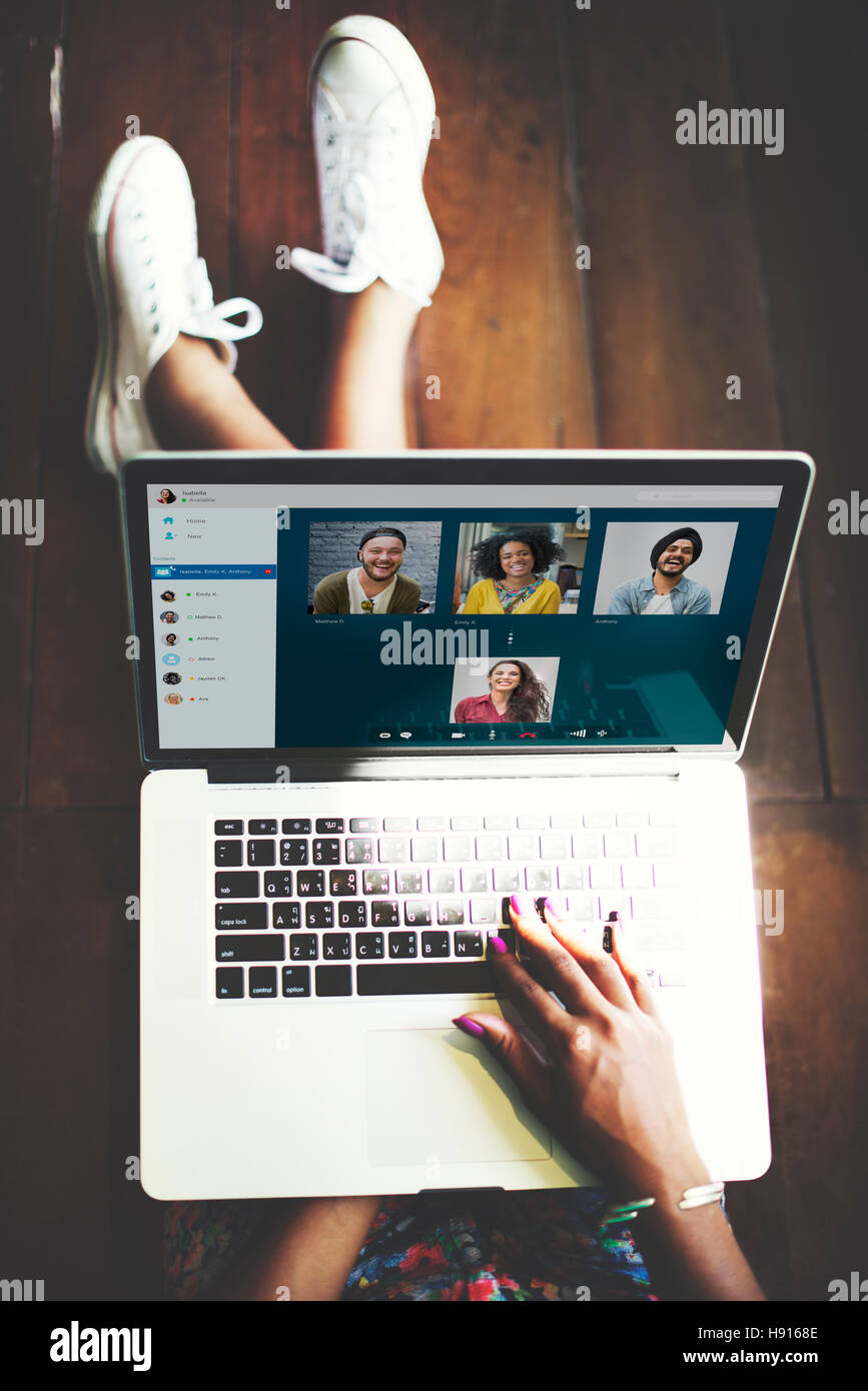 Video Call Facetime Chatting Communication Concept Stock Photo - Alamy