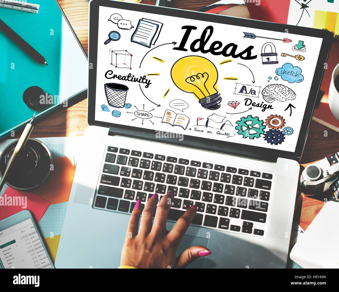Ideas Idea Vision Design Plan Objective Mission Concept Stock Photo - Alamy