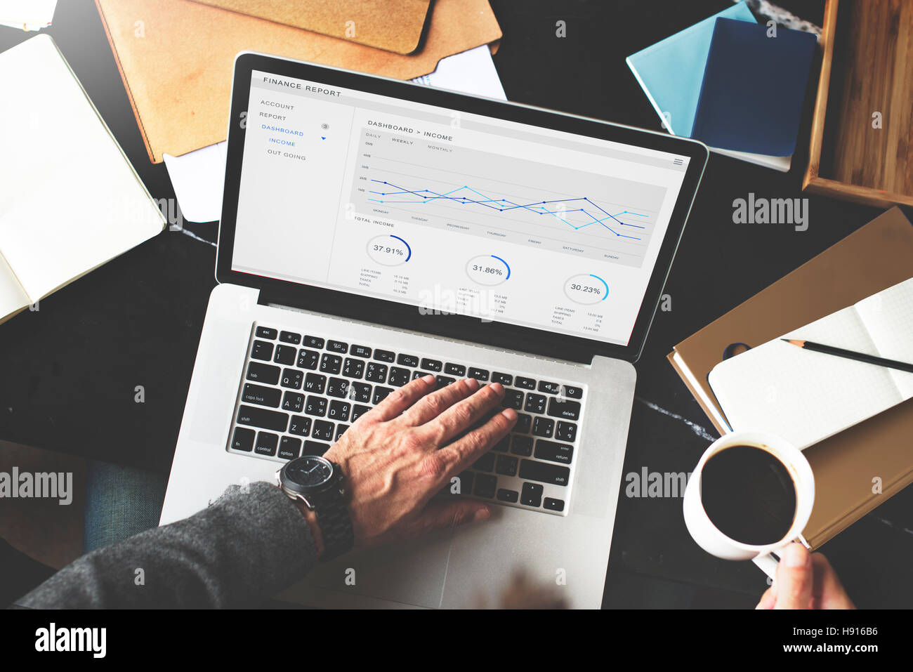 Financial Report Revenue Statistical Accounting Concept Stock Photo - Alamy
