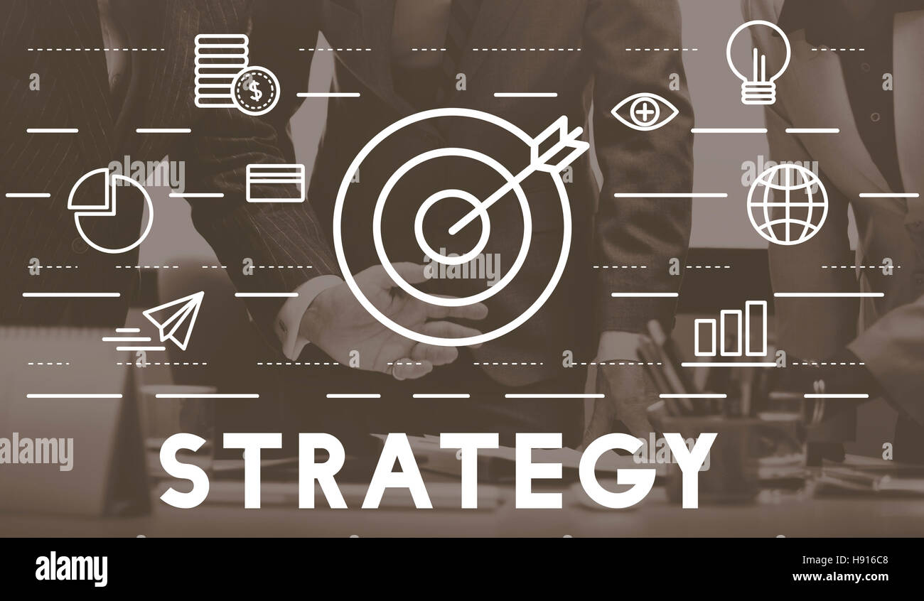 Strategy Target Mission Objective Graphics Concept Stock Photo - Alamy