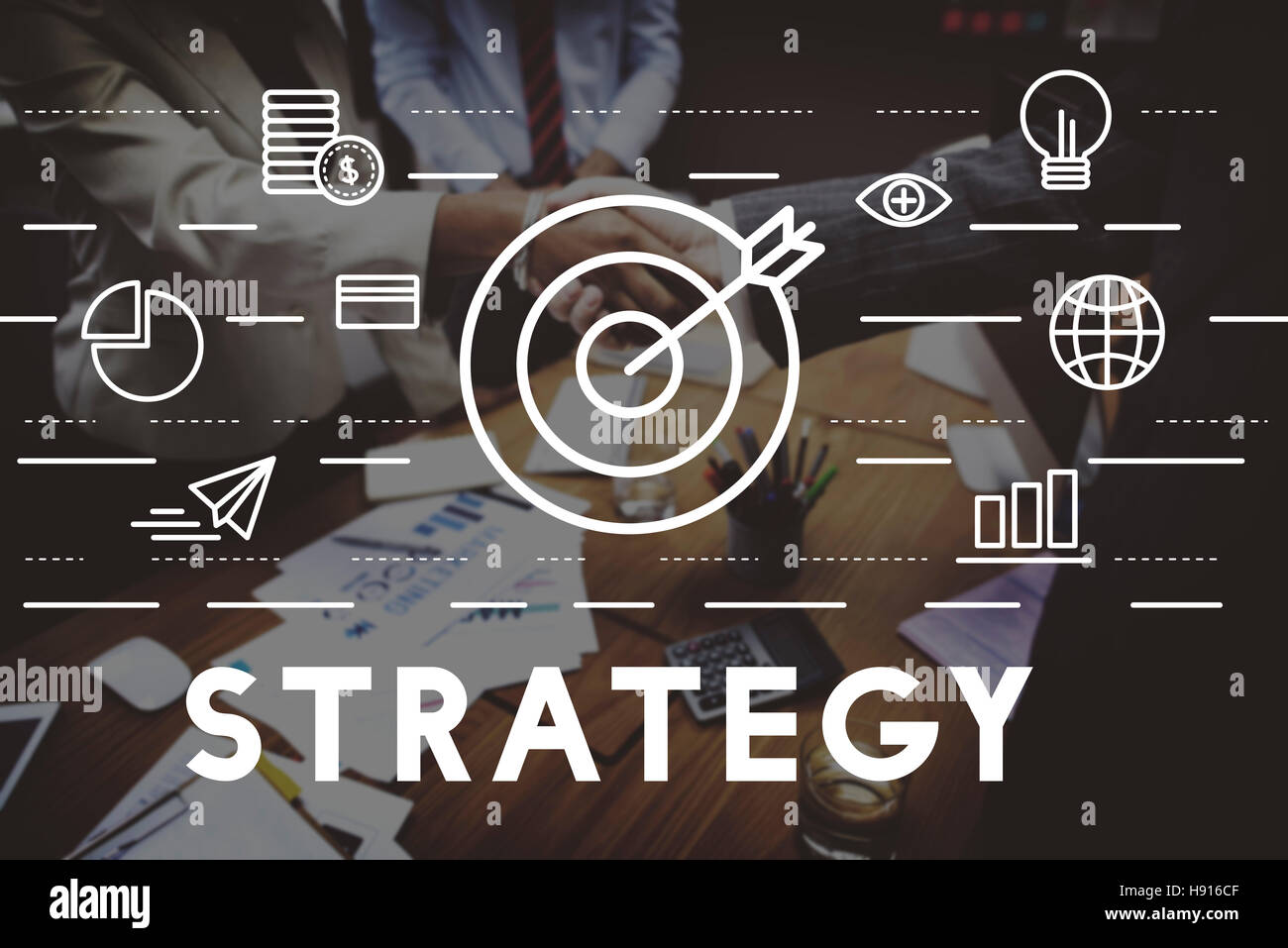 Strategy Target Mission Objective Graphics Concept Stock Photo - Alamy