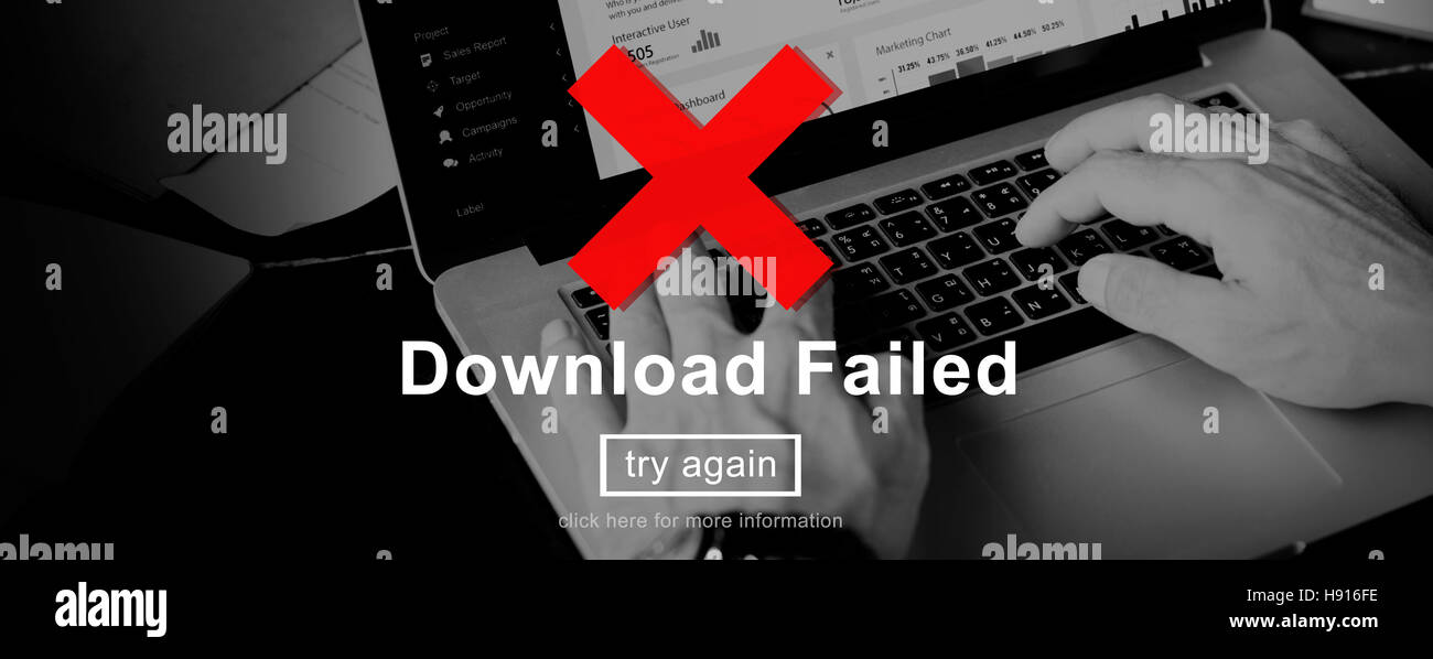 Download Failed Data Error Incomplete Load Concept Stock Photo - Alamy