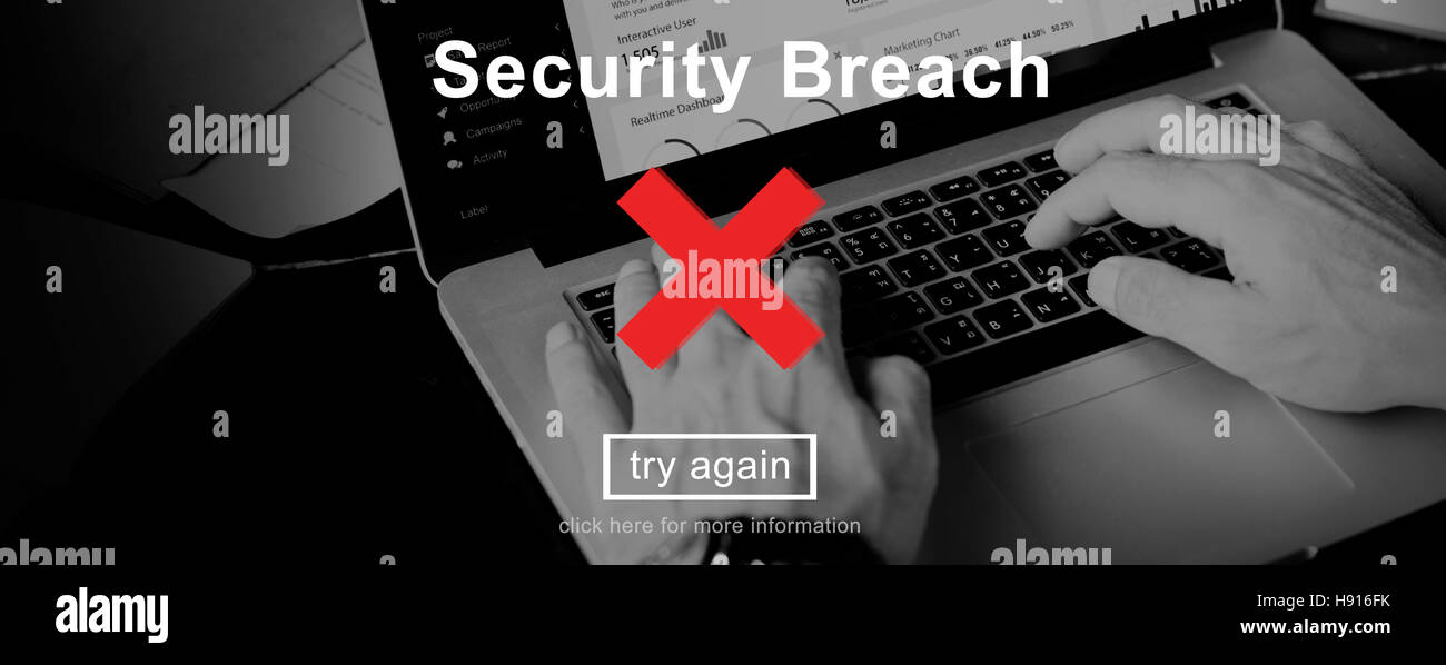 Security Breach Risk Dangerous Hacking Concept Stock Photo - Alamy