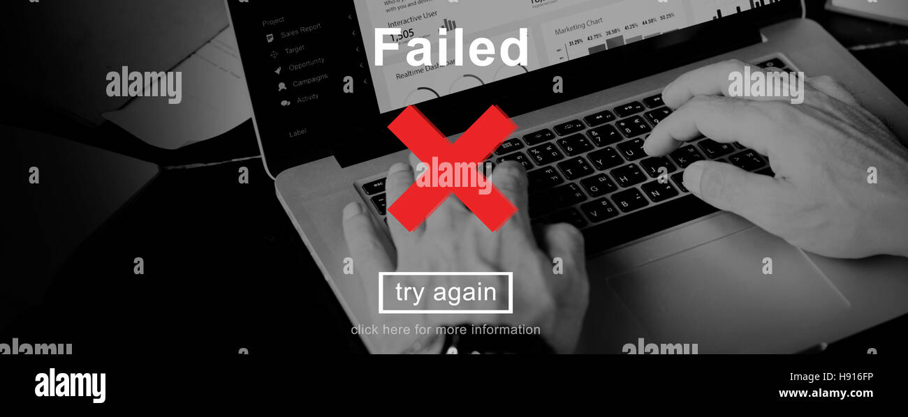 Failed Error Failling Mistake Negative Stress Bad Concept Stock Photo ...