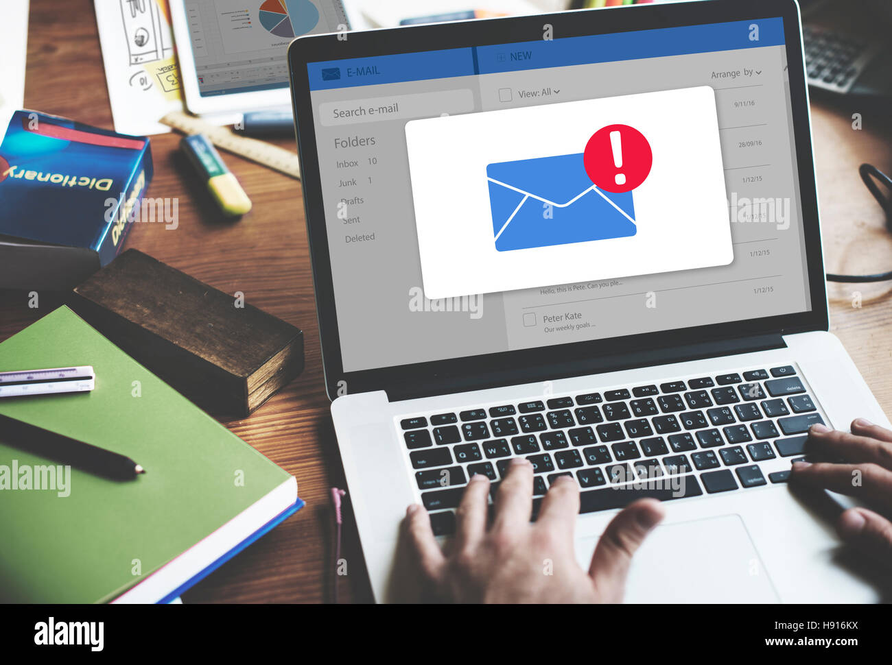 Message Inbox Notification Icon Concept Stock Photo - Alamy