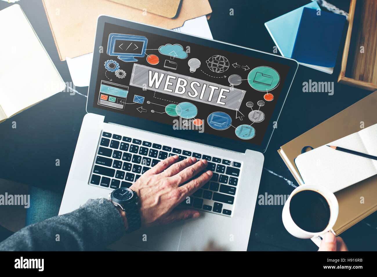 Website Homepage Global Communication Technology Concept Stock Photo ...