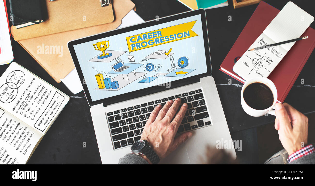Career Progression Promotion Achievement Success Concept Stock Photo ...