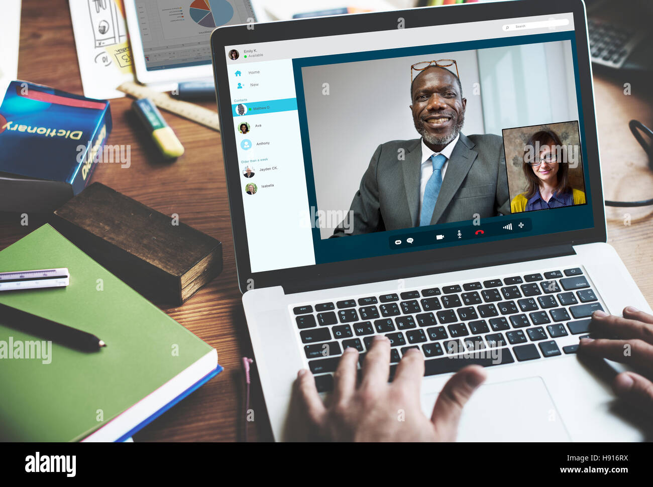 Video Call Conference Chatting Communication Concept Stock Photo - Alamy