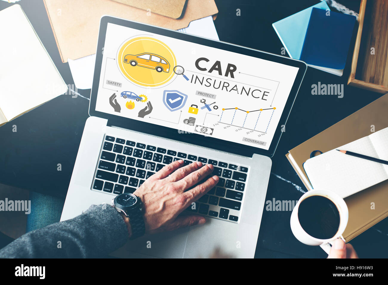 Car Insurance Policies Safety Coverage Concept Stock Photo - Alamy