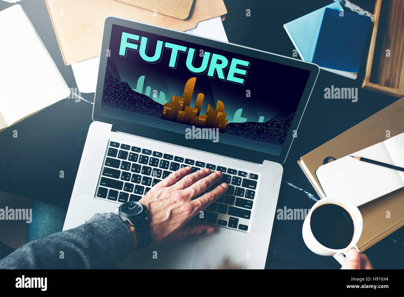 Future Imagine Innovation Plan Progress Vision Concept Stock Photo - Alamy