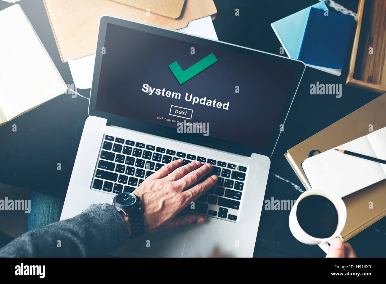 System Updated Computer Connection Data Concept Stock Photo - Alamy